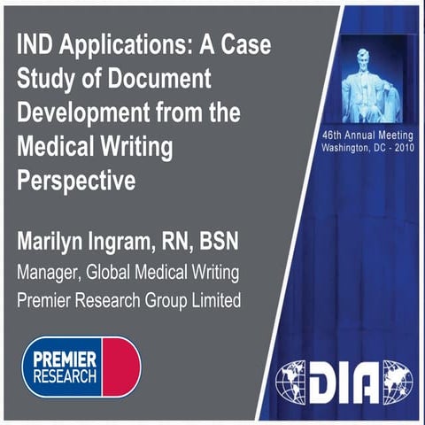 Ind Applications: A Case Study of Document Development from the Medical ...