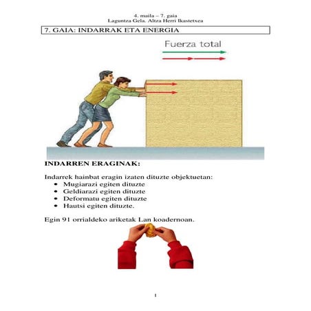 Indarrak eta energia | PDF