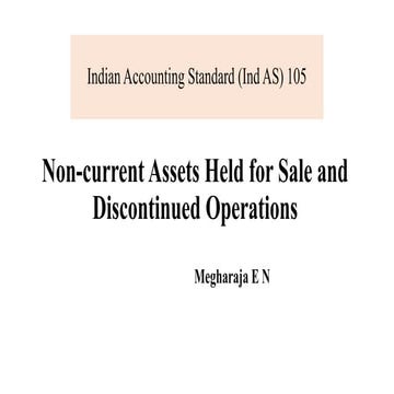 Ind AS 105, Non-current assets held for sale and discontinued ...