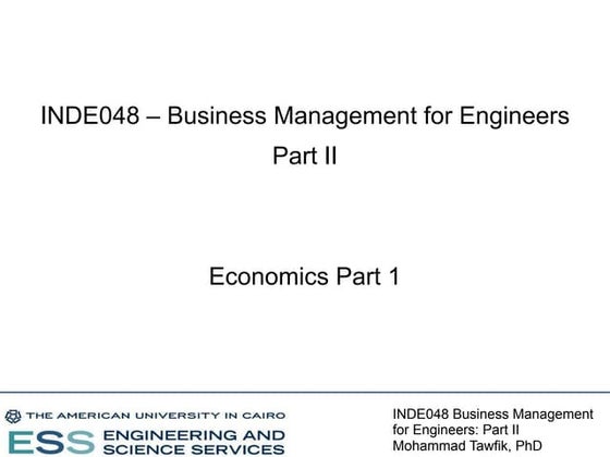 Introduction to plant design economics | PPTX