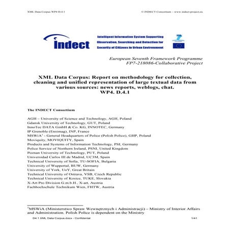 indect report Datensammlung in news reports, weblogs, chat | PDF ...