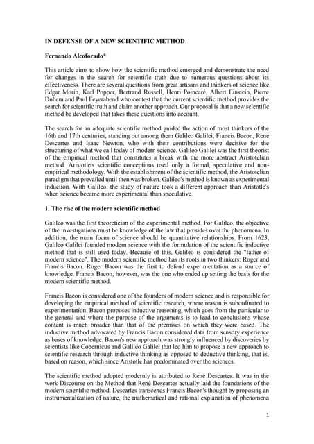 Science and evolution of the scientific method | PDF