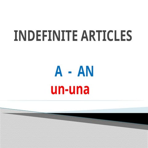 Indefinite articles | PPTX