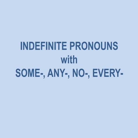 Indefinite pronouns (1) | PPTX