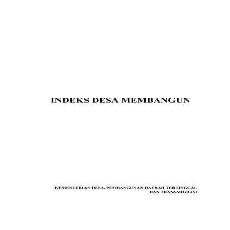 Indeks desa membangun-kementerian-desa | PDF