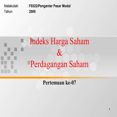 Indeks harga saham | PPT