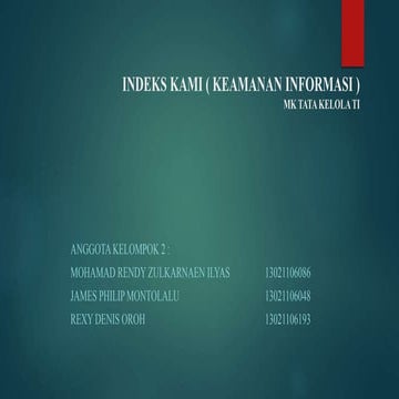 Indeks kami ( keamanan informasi ) | PPTX