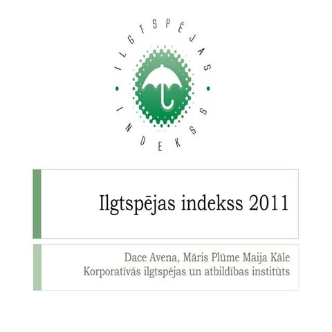 Ilgtspējas indekss | PPT