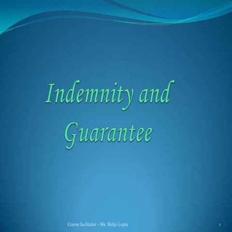 Indemnity and guarantee | PPTX