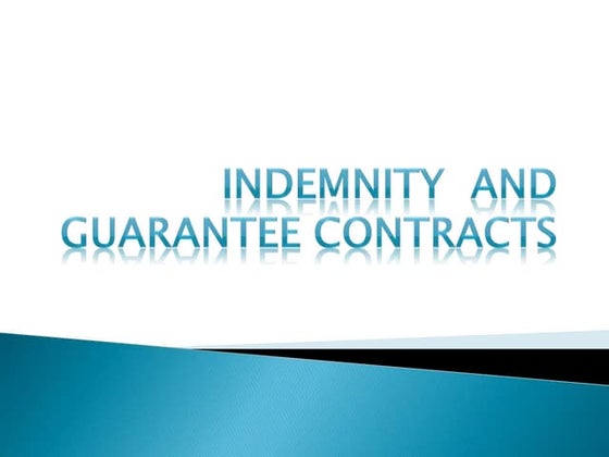 Special Contracts: Indemnity,Guarantee,Bailment and Pledge | PPT | Life ...