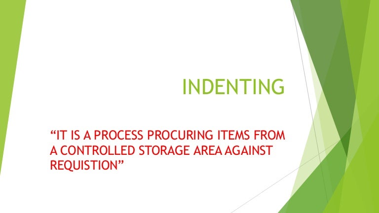 Indenting