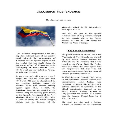 Colombian Independence | DOCX