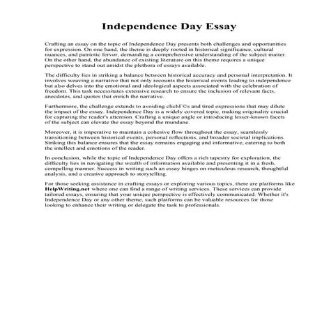 Independence Day Essay. Lower Columbia College | PDF