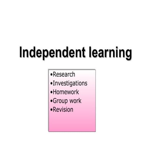 Independent Learning | PDF