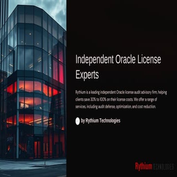 Ensure Compliance with an Independent Oracle Software License Audit | PDF