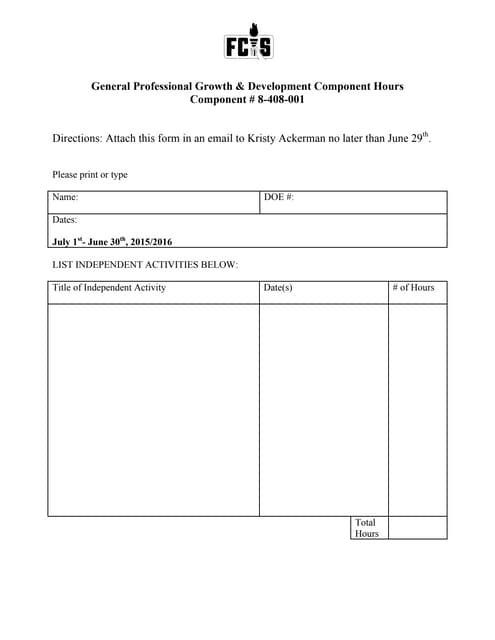 Independent activity form | PDF