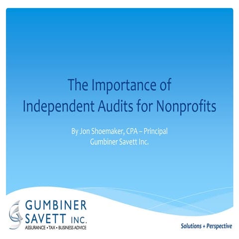 Independent audits for nonprofits | PPTX