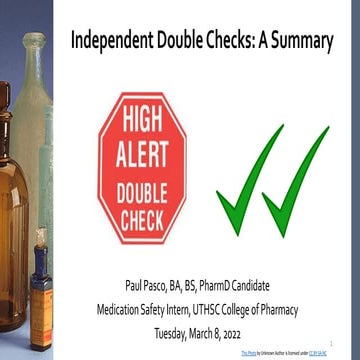 Independent Double Checks: A Summary | PPT