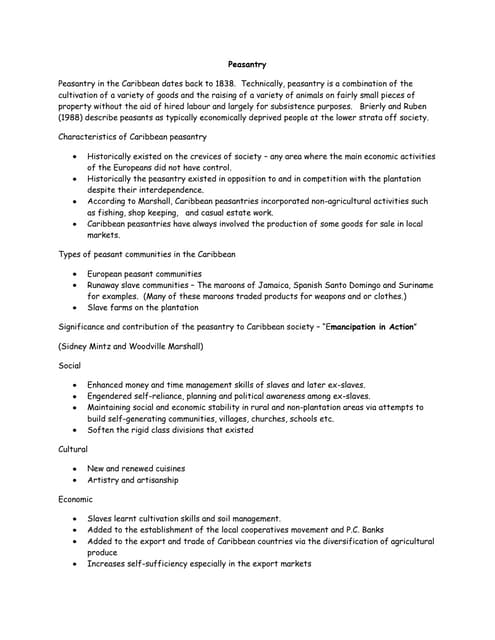 Caribbean Studies Caribbean society and culture | DOCX | Education