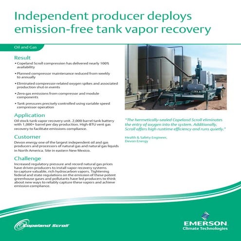 Independent producer deploys emission free tank vapor recovery | PDF