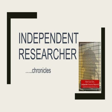 independent researcher_1 | PPTX | Postgraduate Education | College ...