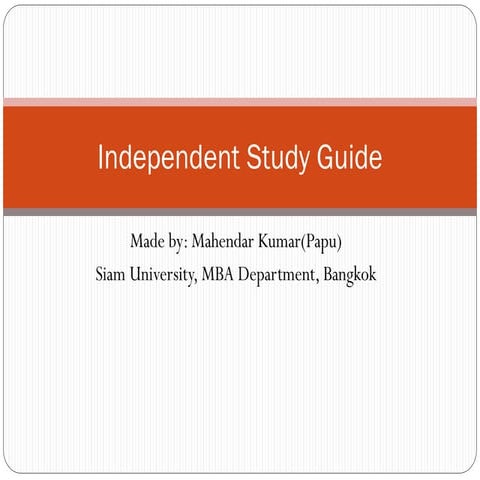 Independent Study Guide | PPT