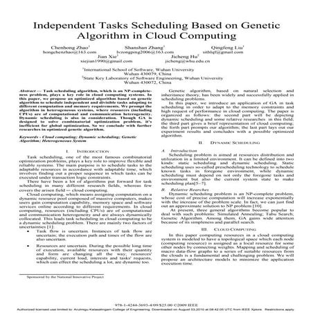 Independent Tasks Scheduling Based On Genetic Pdf 1088