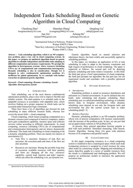 Independent Tasks Scheduling Based On Genetic Pdf 1088