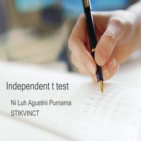 Independent t test | PPTX
