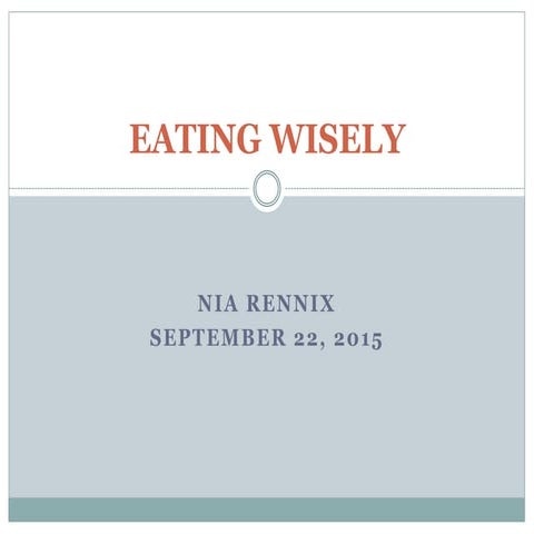 Eating Wisely- Food Choices | PPT