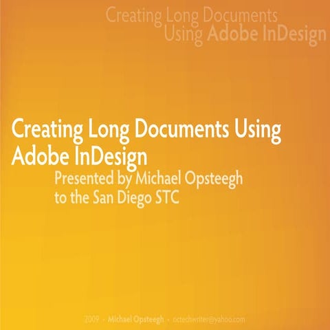 Creating Long Documents Using Adobe InDesign | PPT