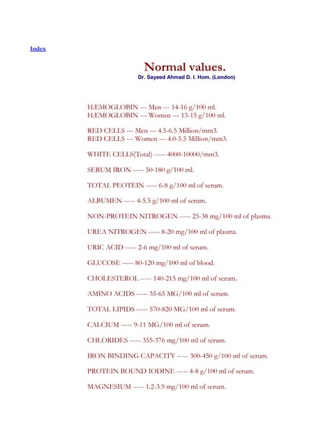 Biochemistry reference ranges | PDF