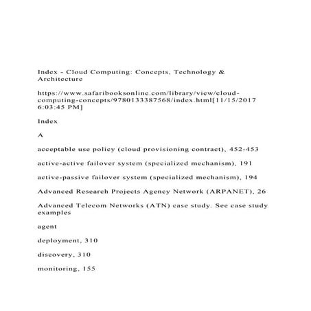 Index - Cloud Computing Concepts, Technology & Architectu.docx