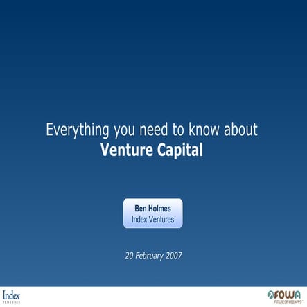 Index FOWA | PPT | Venture Capital | Business Banking & Finance