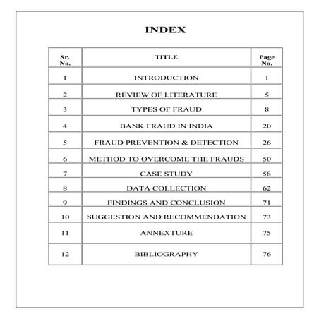 Index Page For Project