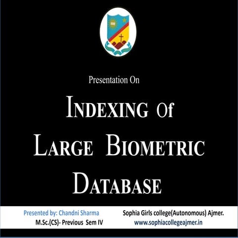 Indexing of large biometric database | PPT