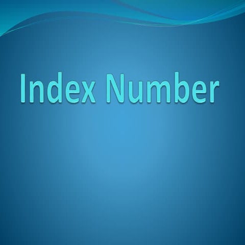 Importance of index number in managerial decision making