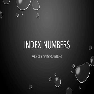 Index numbers | PPTX