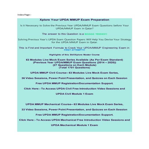 UPDA Exam Qatar - SkillXplore | DOCX