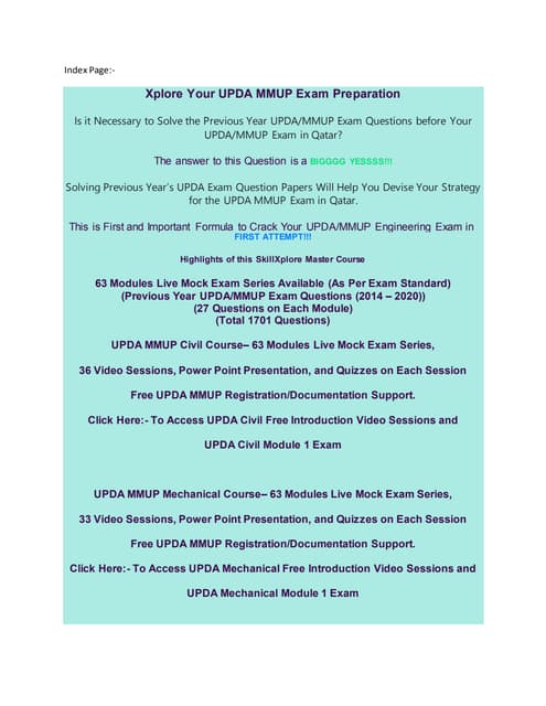 Upda qatar exam | PDF