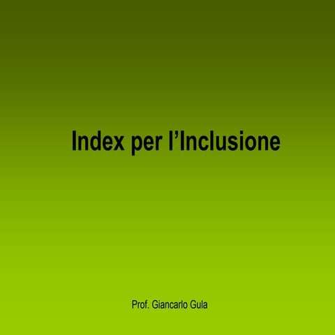 Index per l’inclusione | PPT