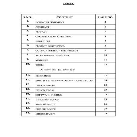 Index ERP systems | PDF
