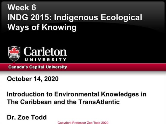#INDG2015 Week 12, November 25 -- Traditional Ecological Knowledge | PPT