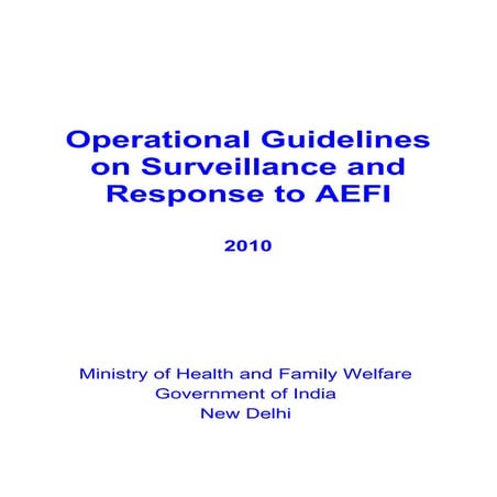 India AEFI guidelines final draft document | PDF