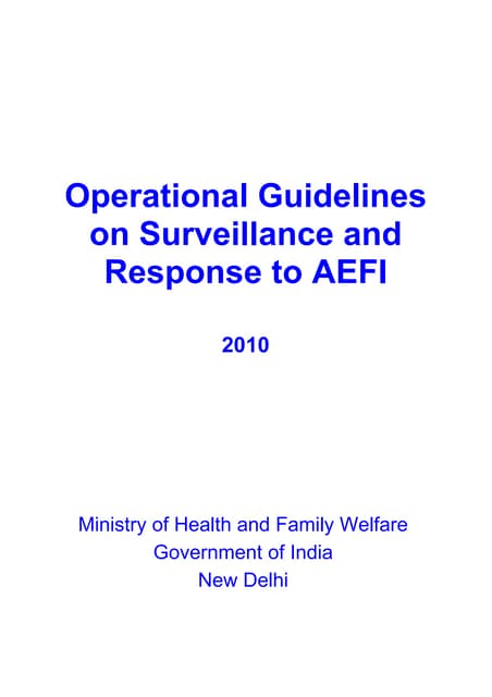Adverse Events Following Immunization (AEFIs) | PPTX | Vaccines ...
