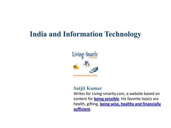 REVOLUTION IN INFORMATION TECHNOLOGY IN INDIA | PPT