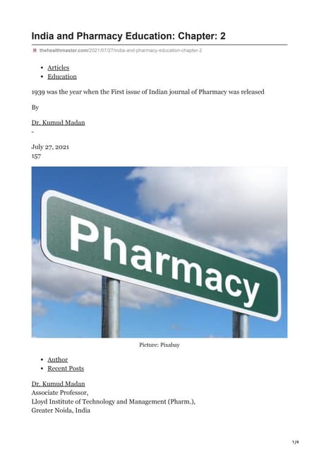 History and Development of Pharmacy in India | PPTX