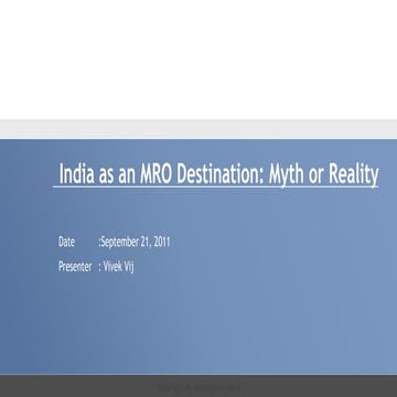 India as an MRO destination myth or reality | PDF