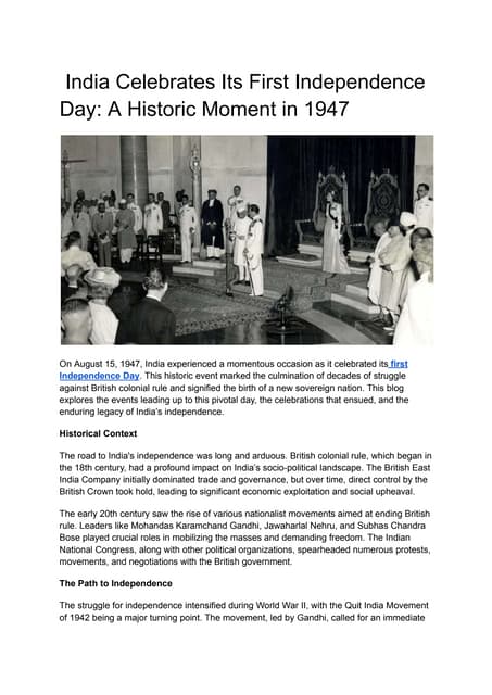 India's Independence Day Presentation... | PPTX