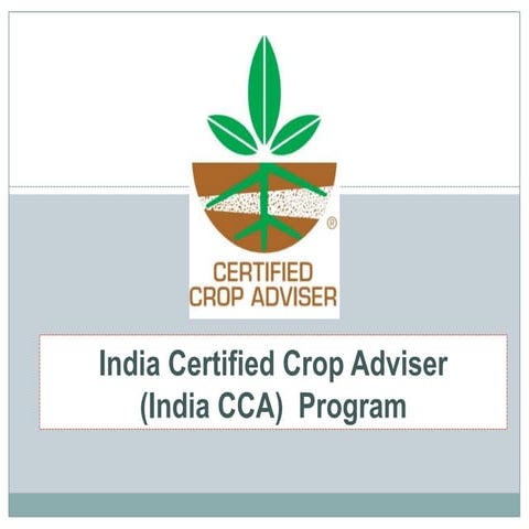 India certified crop adviser program | PPT